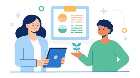 Interactive Digital Session A Counselor Using A Tablet To Show A Patient Genetic Data