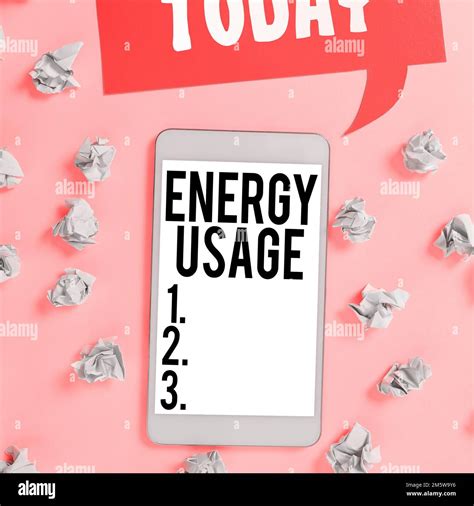 Sign Displaying Energy Usage Word Written On Amount Of Energy Consumed