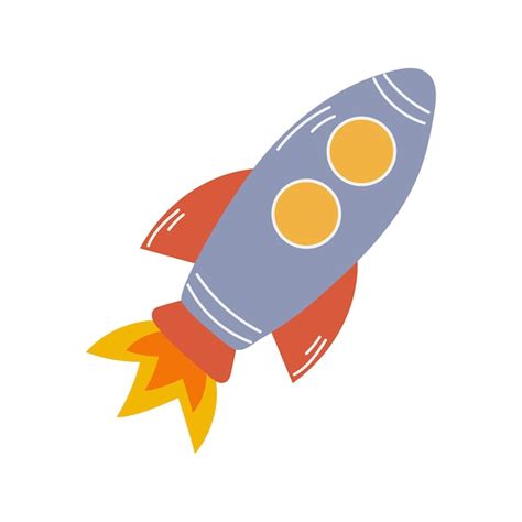 La Nave Espacial Cohete Cohete Clipart Cohete En Estilo Plano Vector