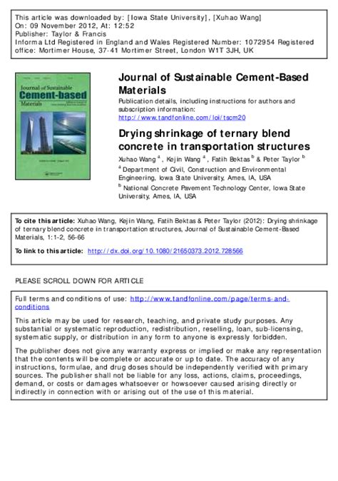 Pdf Drying Shrinkage Of Ternary Blend Concrete In Transportation Structures