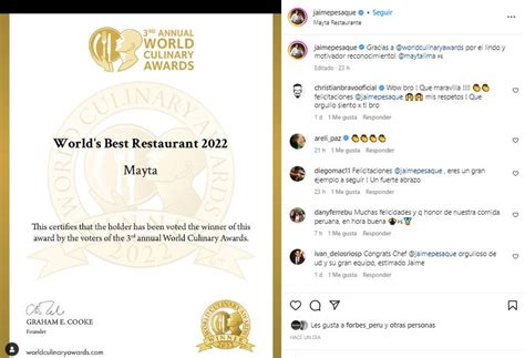 ‘mayta Es Nombrado El Mejor Restaurante Del Mundo Infobae