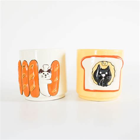 Custom Cat Mugs With Embossed And Handpainted Details Minh Tien Ceramic