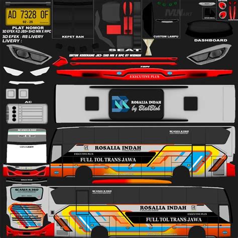 17 Livery Bussid Rosalia Indah HD Dan SHD Lengkap