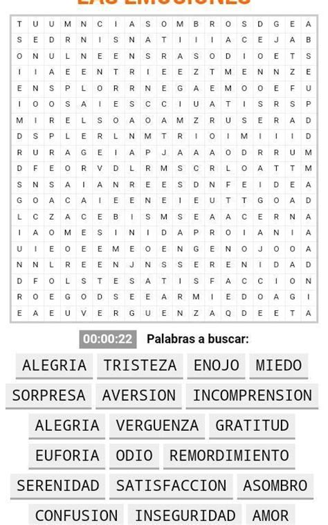 Sopa De Letras Emociones Interactive Worksheet Images And Photos Finder