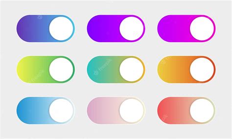 Premium Vector Toggle Switch Buttons On And Off Icon In Gradient Colors Or Set Of Switcher