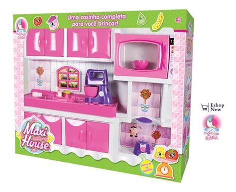 Kit Cozinha Infantil Completa Pia Sai Agua 82cm Rosa Grande SHOPBR