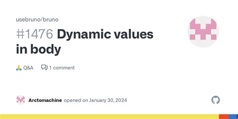 Dynamic Values In Body · Usebruno Bruno · Discussion 1476 · Github