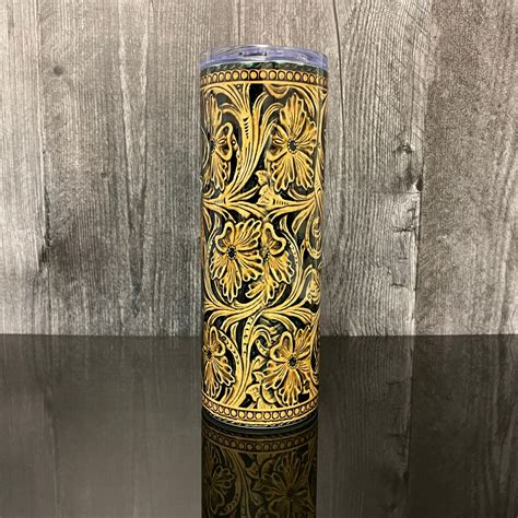 Buck Leather Design Tumbler Redneck Nation