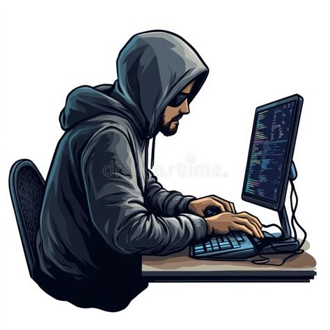 Hacker Clipart Illustration Cybersecurity Concept Stock Illustration Illustration Of Footprint