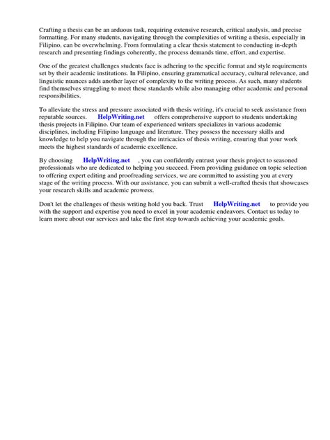 Thesis Sample Format Filipino Pdf Tagalog Language Thesis