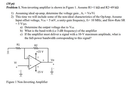 Solved Pt Problem Non Inverting Amplifier Is Shown Chegg