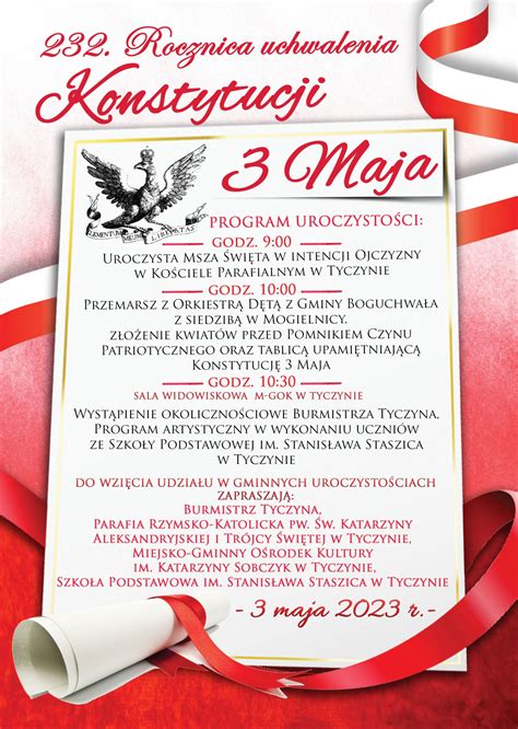 rocznica uchwalenia Konstytucji Maja Miejsko Gminny Ośrodek Kultury im Katarzyny