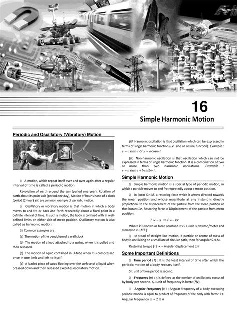Simple Harmonic Motion Physics Notes Periodic And Oscillatory Vibratory Motion A Motion