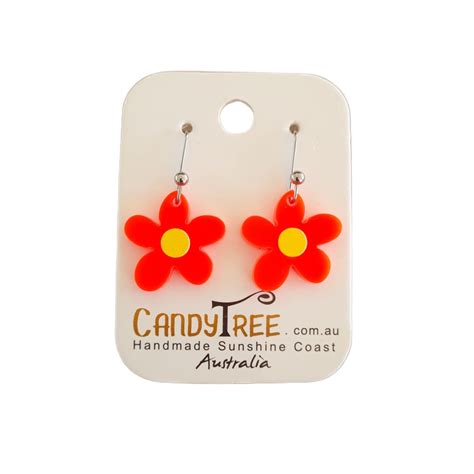 Acrylic Dangle Orange Daisy Small Candy Tree
