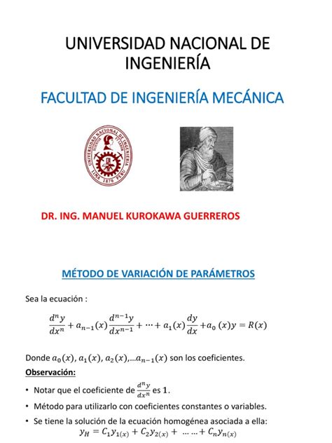 U2 D3 2023 1 M Variacion Parametros M Reduccion De Orden Euler Cauchy