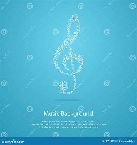 Nota Musical Color Blanco Sobre El Fondo Azul Ilustración del Vector Ilustración de color
