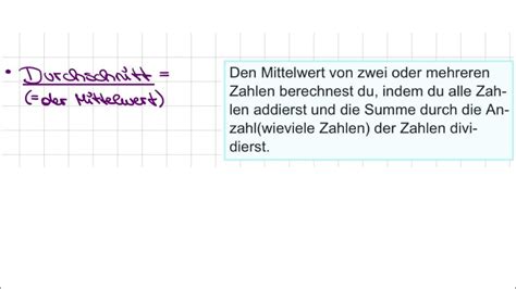Durchschnitt Mittelwert Einfach Erklärt Youtube