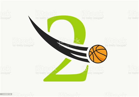 초기 편지 2 농구 로고 개념 움직이는 농구 아이콘 농구 로고 타입 기호 벡터 템플릿 Championship에 대한 스톡 벡터 아트 및 기타 이미지