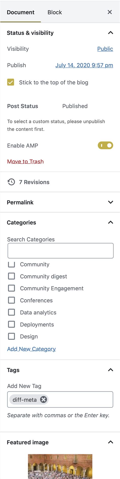 publishing checklist diff