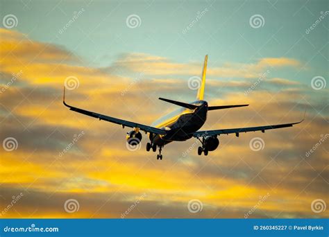 Plane In The Sky Stock Image Image Of Aerospace Orange 260345227