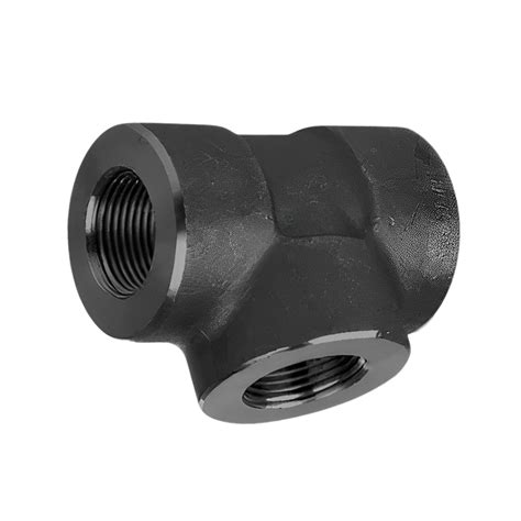 Tee 90 graus fêmea 3000 libras BSP Aço Carbono Plasnox