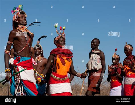 Samburu Tribe People Dancing During A Ceremony Samburu County Maralal