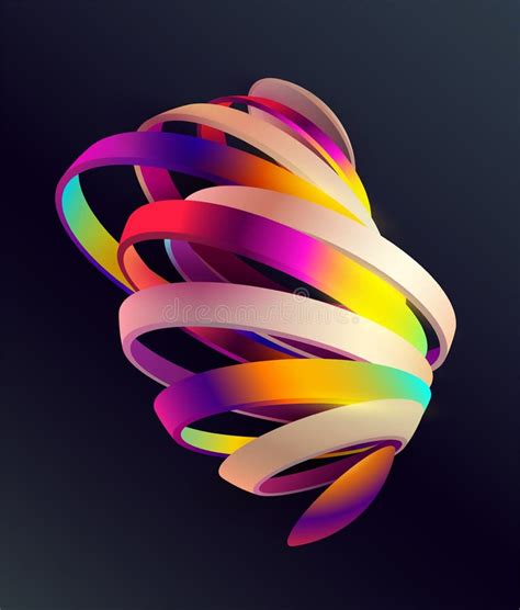 Colorful 3d Rings On Dark Background Stock Vector Illustration Of Composition Dark 223376503