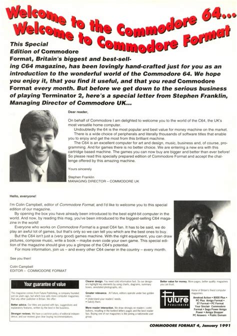 Sample Issue Page Editorial Commodore Format Archive