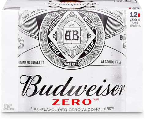 Budweiser Zero Non Alcoholic Beer 355 Ml Cans Pack Of 12 Full