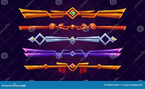 Golden Fantasy Game Border Ui Button Frame Design Stock Vector Illustration Of Empty Frame