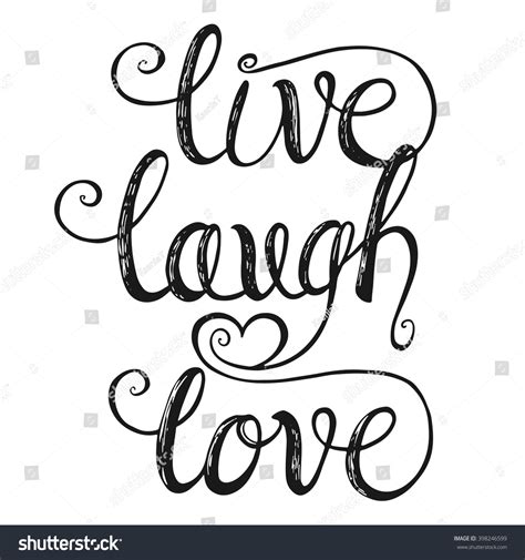 Live Laugh Love Hand Lettering Quote Stock Vector 398246599 Shutterstock