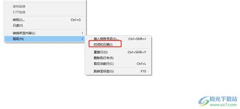 Emeditor如何显示当前时间和日期? Emeditor添加当前时间和日期的方法 极光下载站 Emeditor如何显示当前时间和日期? Emeditor添加当前时间和日期的方法 极光下载站
