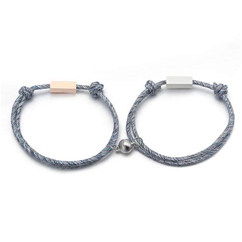 Set 2 Bratari De Cuplu Textil Gri Emag Ro