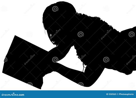 Silhouet Met Het Knippen Van Weg Van Vrouw Met Open Boek Stock