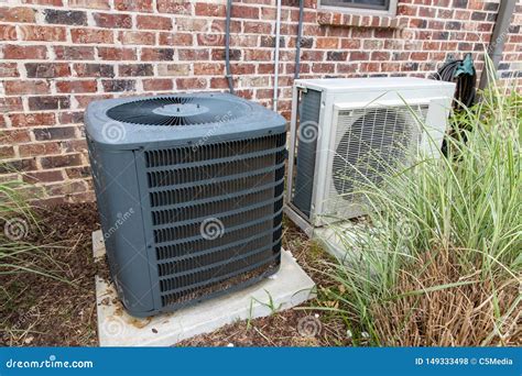 Hvac Air Conditioner Compressor And A Mini Split System Together Stock