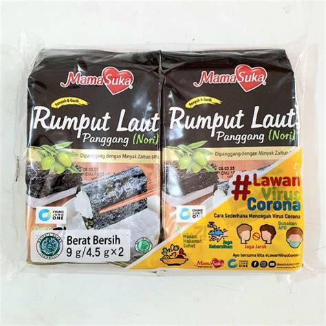 Jual Mama Suka Nori Rumput Laut Panggang Original X G Shopee Indonesia