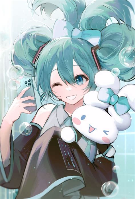 Safebooru 1girl D Absurdres Aqua Hair Aqua Nails Aqua Vest Bangs
