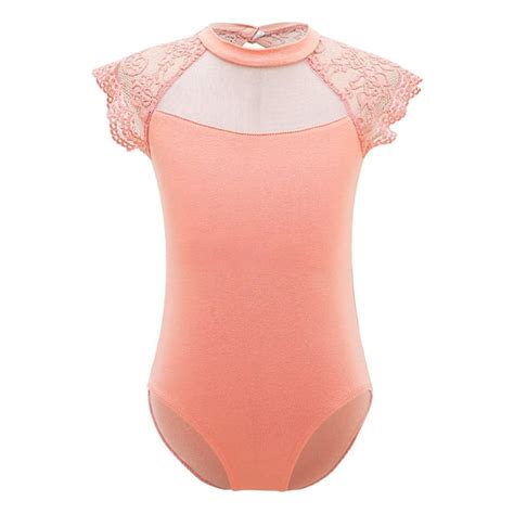 Yeahdor Ballet Leotard For Girls Flying Sleeve Dance Bodysuit Youth