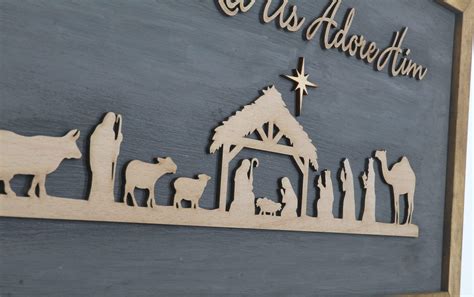 Nativity Sign Christmas Sign Sign Decor Hand Made Wood Sign