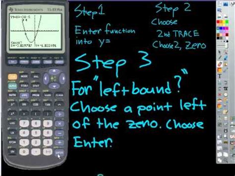 How to find zeros of a function on the graphing calculator - YouTube