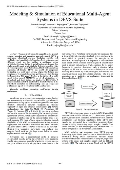 Pdf Modeling And Simulation Of Educational Multi Agent Systems In Devs Suite