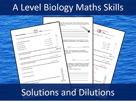 A Level Biology Maths Skills Revision 6 Worksheets And A Relay Quiz
