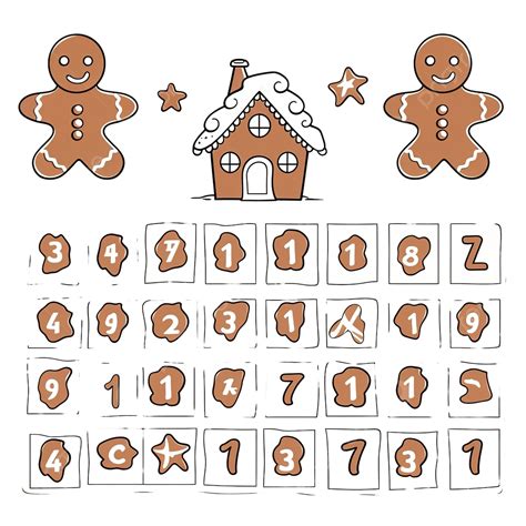 진저브레드 쿠키는 몇 개인가요 어린이 벡터 일러스트 레이 션을 위한 게임 인쇄 가능한 워크시트 수학 워크시트 Png 일러스트 및 이미지 에 대한 무료 다운로드