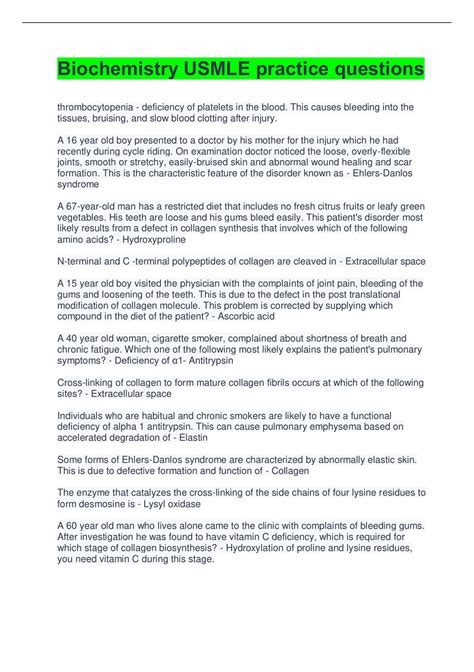 Biochemistry Usmle Practice Questions Biochemistry Usmle Biochemistry Stuvia Us