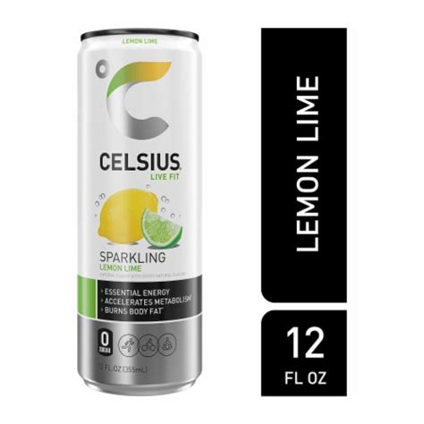CELSIUS Sparkling Lemon Lime Energy Drink Can 12 Fl Oz Kroger