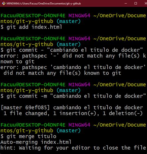 duda con el comando git merge git y github controle y comparta su
