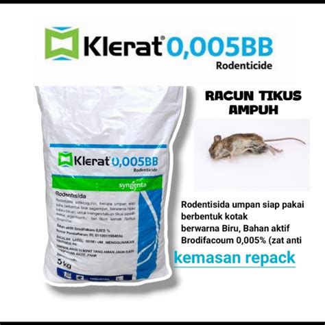 Jual Klerat 0 005bb Kemasan 1kg Racun Tikus Jakarta Timur Ud