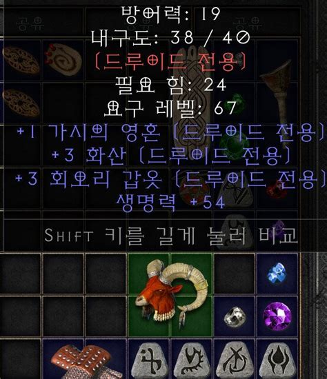 드루이드 뚜껑 이거 쓰이나요 디아블로2 드루이드 게시판 디아블로2 인벤