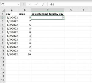 How To Calculate A Conditional Running Total In Excel