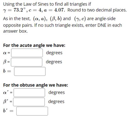 Solved Using The Law Of Sines To Find All Triangles